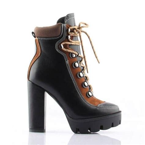 Two Tone Platform Ankle Boots In 2022 Designer Ankle Boots Worker