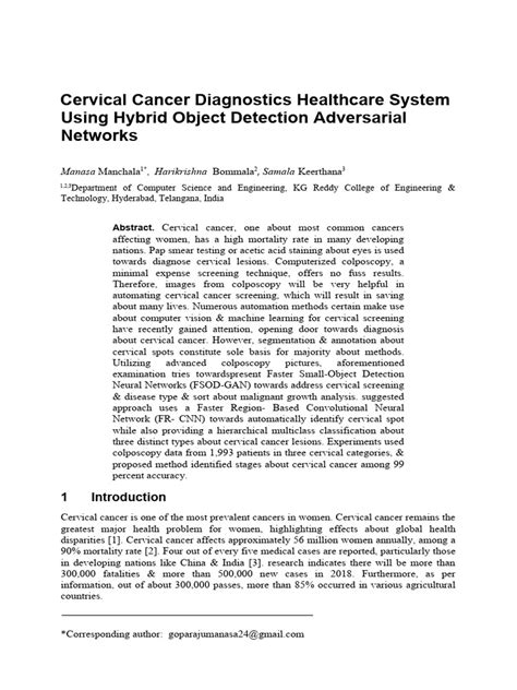 Cervical Cancer Diagnostics Healthcare System Using Hybrid Object
