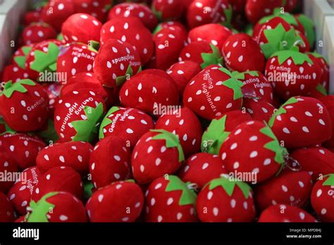 Strawberry Shaped Plush Toy Stock Photo Alamy