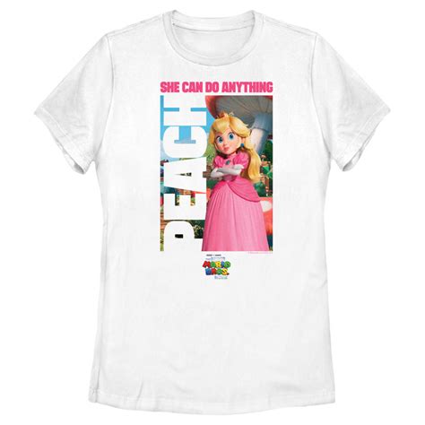 Womens The Super Mario Bros Movie Peach She Can Do Anything Poster T