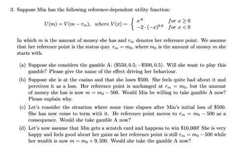 Solved 3 Suppose Min Has The Following Reference Dependent