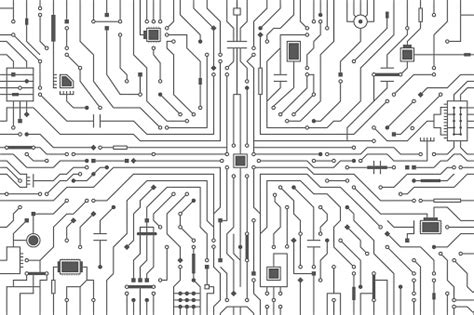 พื้นหลังแผงวงจร ไมโครชิพ Cpu รูปแบบตัวนํานามธรรมและส่วนประกอบวงจรอื่น ๆ
