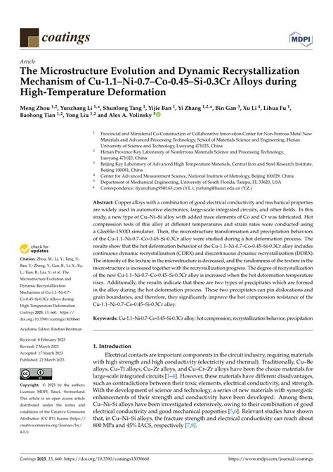 Pdf The Microstructure Evolution And Dynamic Recrystallization