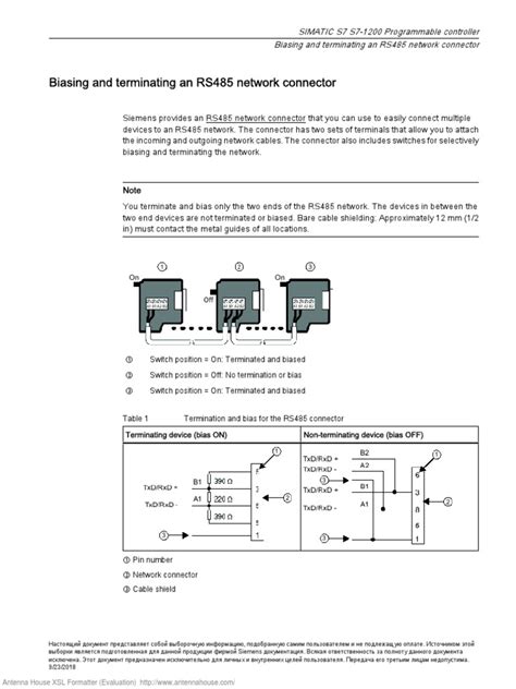 Simatic S7 S7 1200 Programmable Controller Biasing And Terminating An Rs485 Network Connector