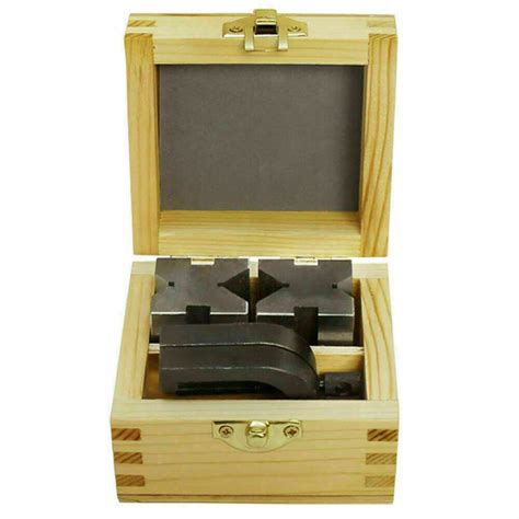 Precision Engineers Vee Blocks Clamp Set V Block Matched Pair Wooden