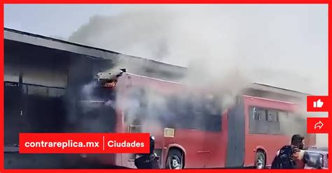 Unidad Del Metrobús Se Incendia En La Estación Upiicsa De La Línea 2