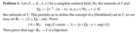 Solved Problem Let F Be A Complete Ordered Chegg