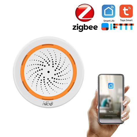Buy NEO Tuya Smart Zigbee Temperature Humidity Sensor Built In Siren Alarm In DB Sound