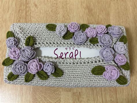 ハンドメイド手編み ティッシュボックスカバー ティッシュボックス 薔薇 By メルカリ