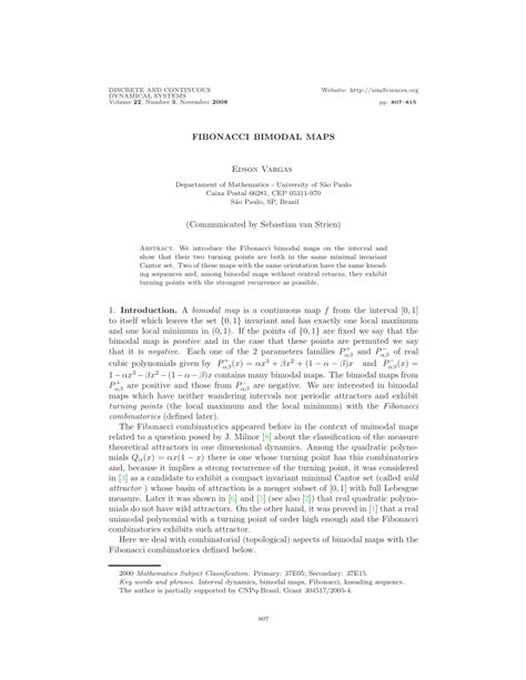 Pdf Fibonacci Bimodal Maps