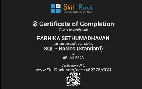 parnika sethumadhavan on linkedin sql skillrack