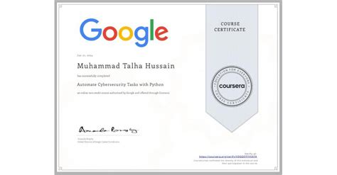 Sheikh Muhammad Talha Hussain On Linkedin Completion Certificate For Automate Cybersecurity