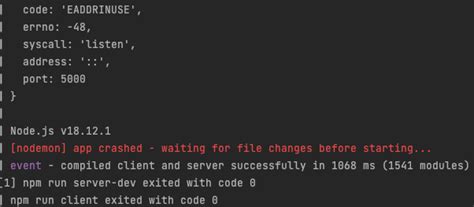 Error Listen Eaddrinuse Address Already In Use 5000 Jootc