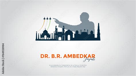 Illustration Of Dr Bhimrao Ramji Ambedkar With Constitution Of India