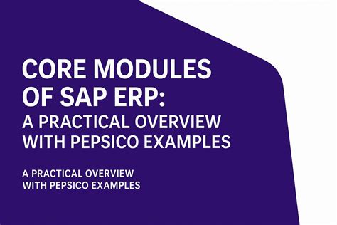 Core Modules Of Sap Erp A Practical Overview With Pepsico Examples Isaac Manuel Sap Erp Course