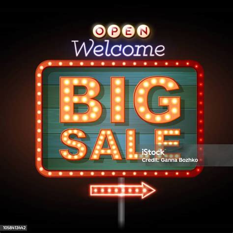 네온 사인 큰 판매 오픈입니다 빈티지 전기 간판입니다 도 표지판 계절에 대한 스톡 벡터 아트 및 기타 이미지 계절 교통 신호 표지판 구매 Istock