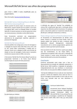 Microsoft BizTalk Server Aos Olhos Dos Programadores PDF
