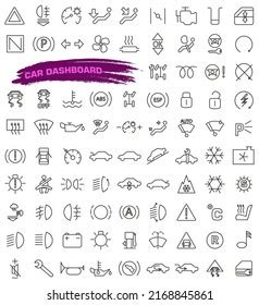 Vector Collection Car Dashboard Indicators Stock Vector Royalty Free