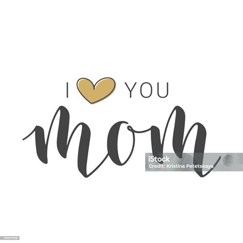 내가 엄마를 사랑합니다의 필기 편지 벡터 일러스트레이션 1위에 대한 스톡 벡터 아트 및 기타 이미지 1위 가족 검은색