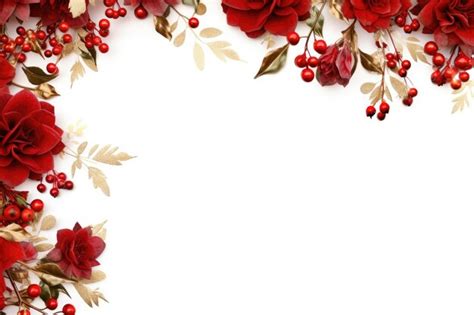 Premium AI Image A Wreath Of Red Roses With Leaves And Branches