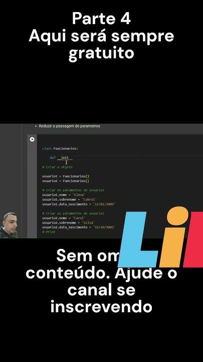 Python Oop Criando Construtores Aula 4 Python Programação Programacao Dev Software Youtube