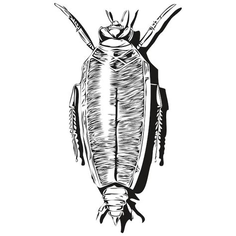 Premium Vector Vintage Engrave Isolated Cockroach Illustration Cut