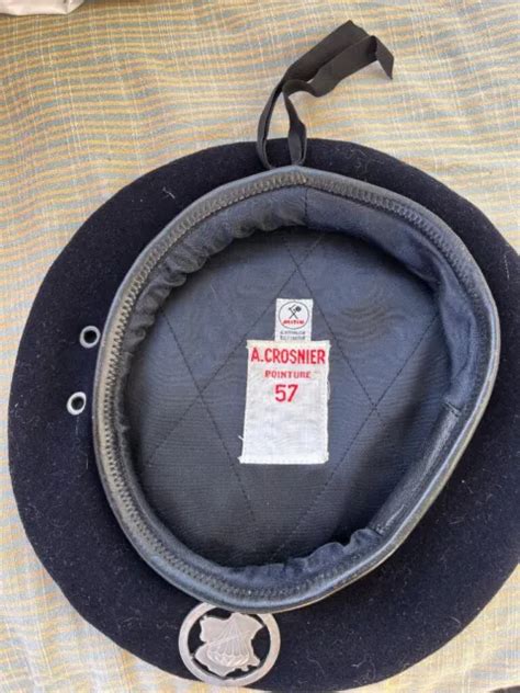 BÉRET NOIR BATAILLON de choc année 50 60 avec insigne état superbe neuf