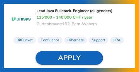 Swissdevjobs On Linkedin Lead Java Fullstack Engineer All Genders Job In Bern Wabern Unisys