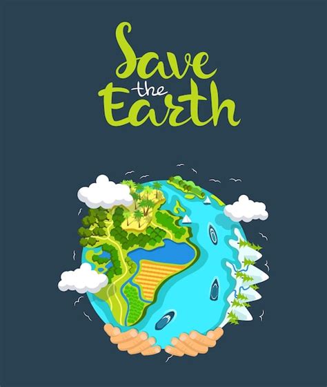 Conceito Do Dia Da Terra Mãos Humanas Segurando Um Globo Flutuante No