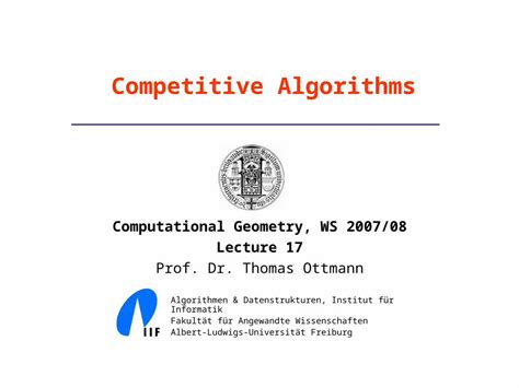 PPT Computational Geometry WS 2007 08 Lecture 17 Prof Dr Thomas
