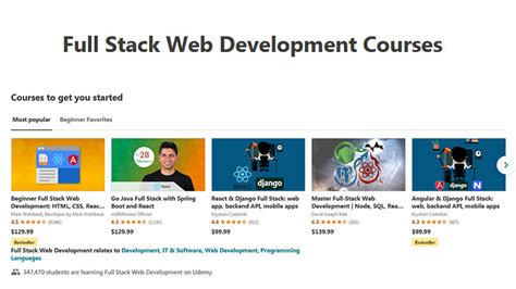 10 best udemy full stack courses with certificates 2023