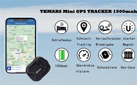 TKMARS Mini GPS Tracker Ohne ABO GPS Tracker Klein für Auto Kinder Koffer Fahrrad