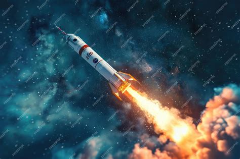 Premium Ai Image An Artists Detailed Depiction Of A Rocket Launching