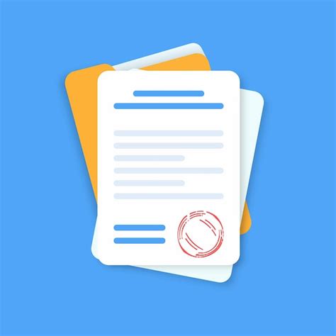 Premium Vector Office Paper Document With Folder In A Flat Design