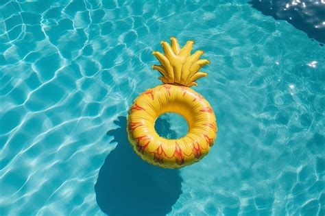 Premium Ai Image Inflatable Pineapple Swimming Pool Float Summer Vacation Generative Ai