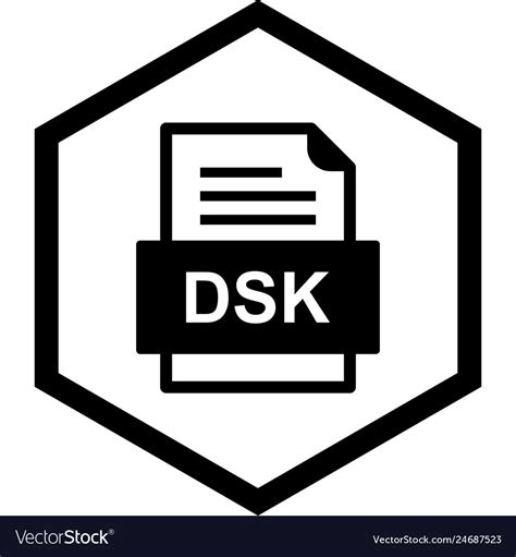 Dsk File Document Icon Royalty Free Vector Image
