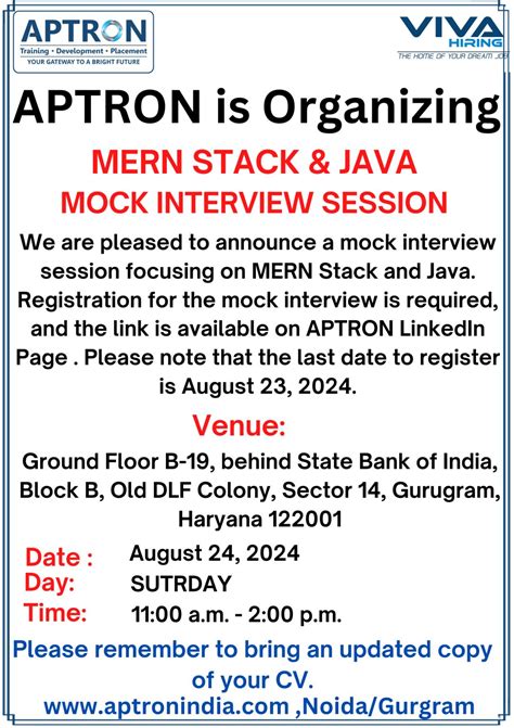 aptron invites mern stack and java mock interviews viva hiring posted on the topic linkedin