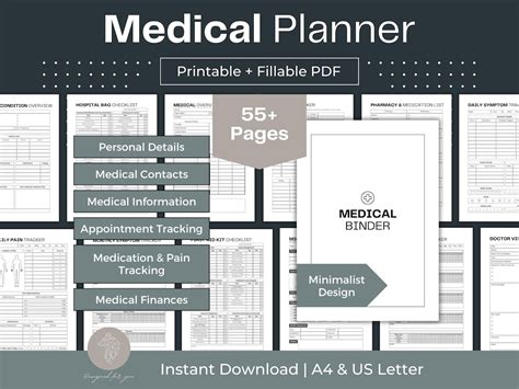 Medical Planner Printable Medical Binder Chronic Illness Planner