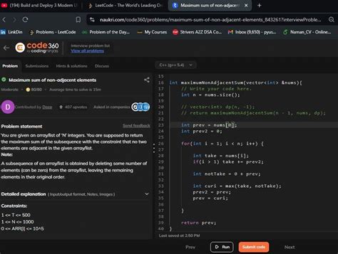 Piyush Kahale on LinkedIn: #100daysofcode #dynamicprogramming #dpseries #leetcode #problemsolving…