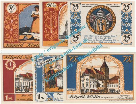 Notgeld De Scheine kpl Köslin Notgeld Set mit Scheinen in kfr M G Pommern von