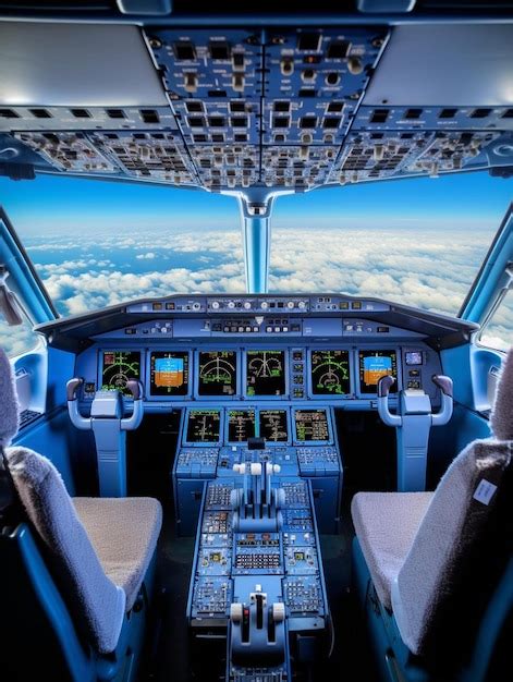 Cockpit Pilot Flight Deck Display Premium Ai Generated Image