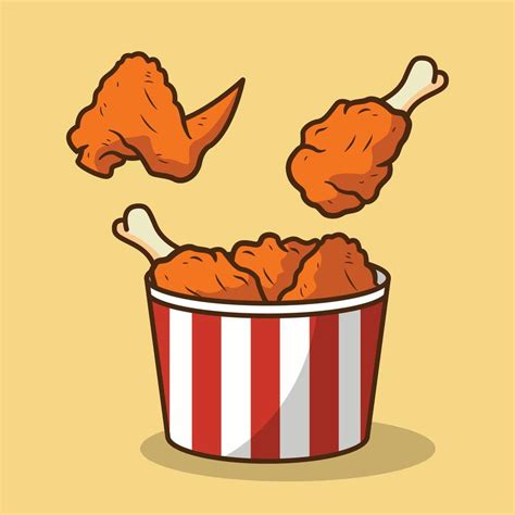 The Illustration Of Fried Chicken 21177736 Vector Art At Vecteezy