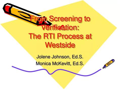 Ppt From Screening To Verification The Rti Process At Westside