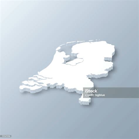 灰色背景上的荷蘭 3d 地圖向量圖形及更多荷蘭圖片 荷蘭 地圖 立體 Istock