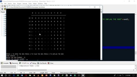 Dev C Programming Tutorials How To Make Minesweeper Without Graphics Part 6 Youtube
