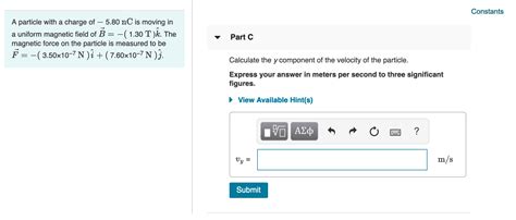 Solved Constants A Particle With A Charge Of NC Is Chegg