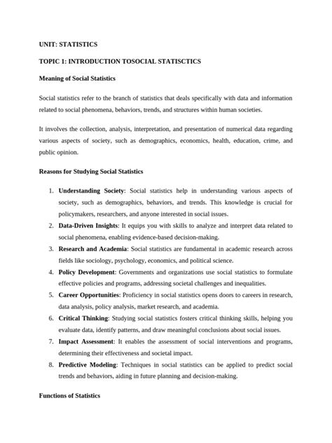 Statistics Notes Pdf Statistical Hypothesis Testing Statistics