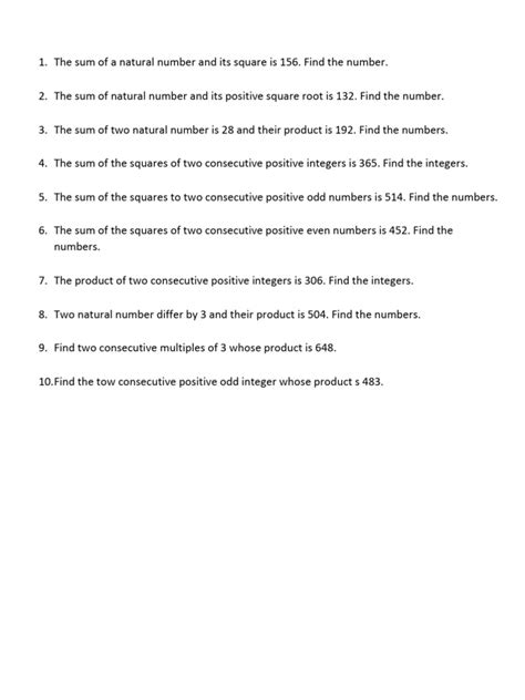 Maths Test 31 Qe Word Problems Class 10 Encrypted Pdf