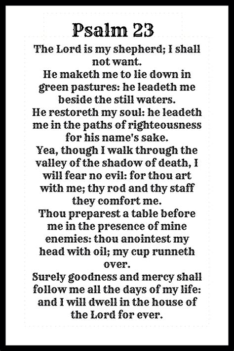 Psalm 23 Poster Bible Art Digital Download Psalm 23 Wall Art Psalm