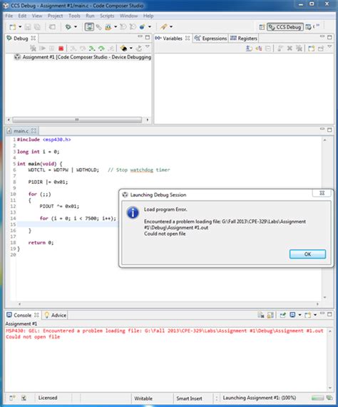 No Out File Could Be Found When Debugging In Ccs Code Composer Studio Forum Code Composer